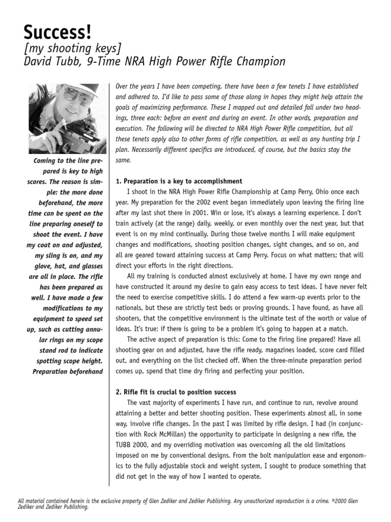 Shooting For Success David Tubb | PDF | Visual Perception | Rifle