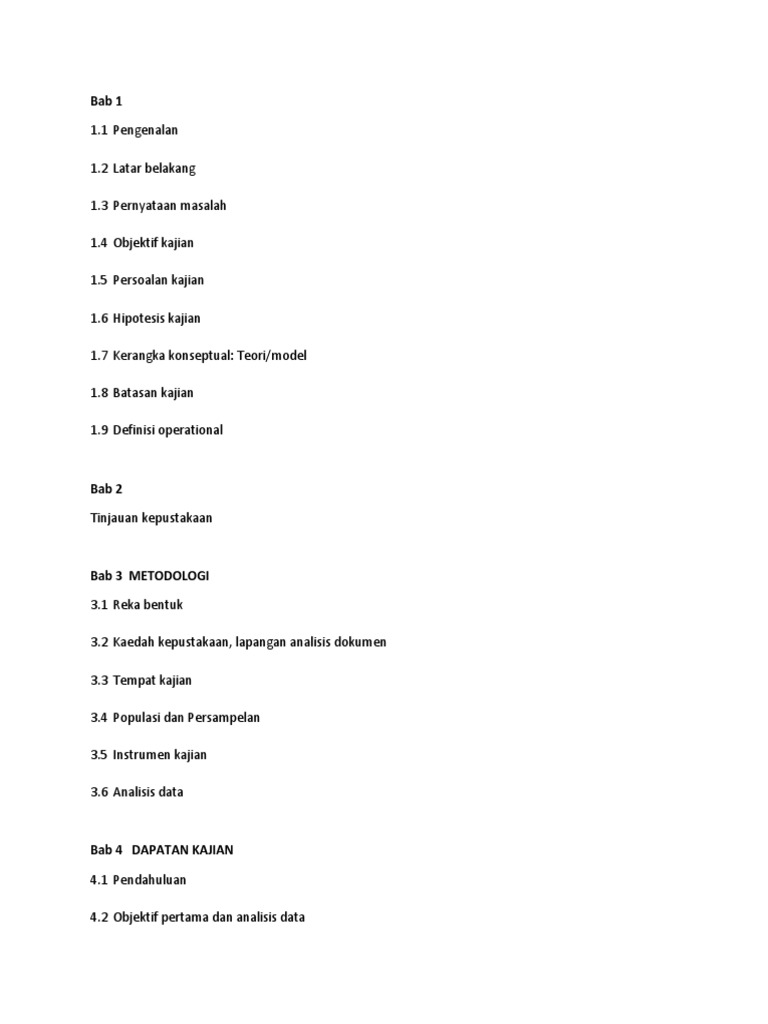 Kerangka Mini Kajian | PDF