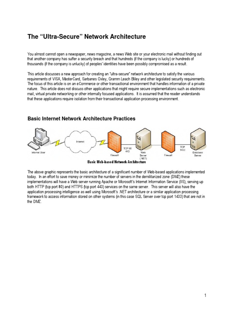 The "Ultra-Secure" Network Architecture | PDF | Firewall (Computing ...