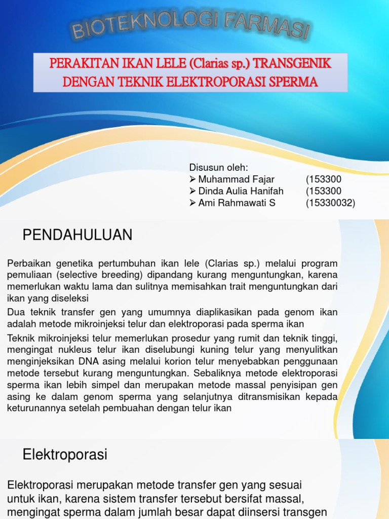 Elektroporasi Gen Ikan Lele Transgenik | PDF | Kesehatan Holistik ...