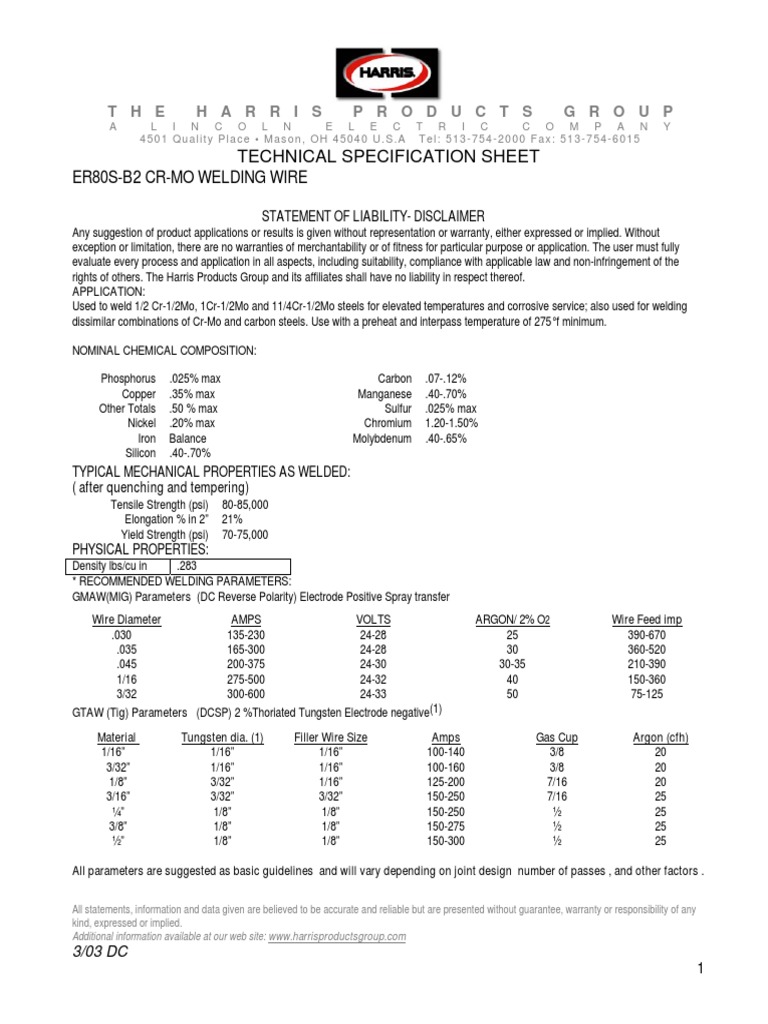 ER80S B2CRMOSpec PDF | PDF | Welding | Construction