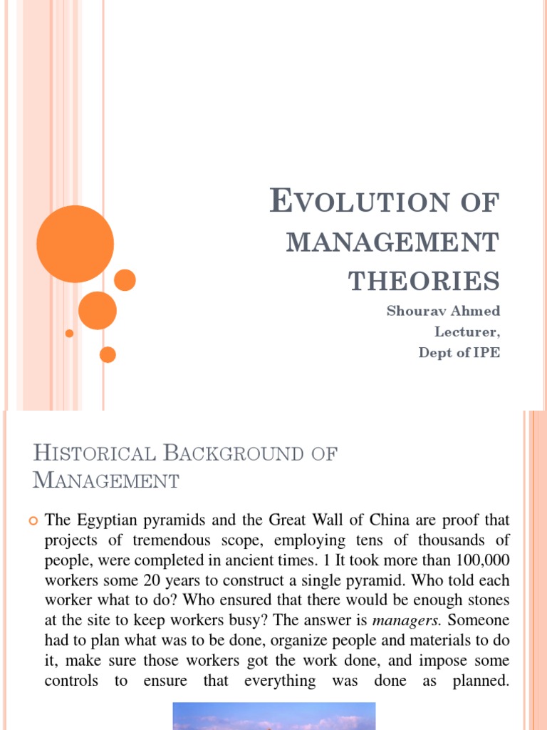 History of Management Theories | PDF | Business | Economies