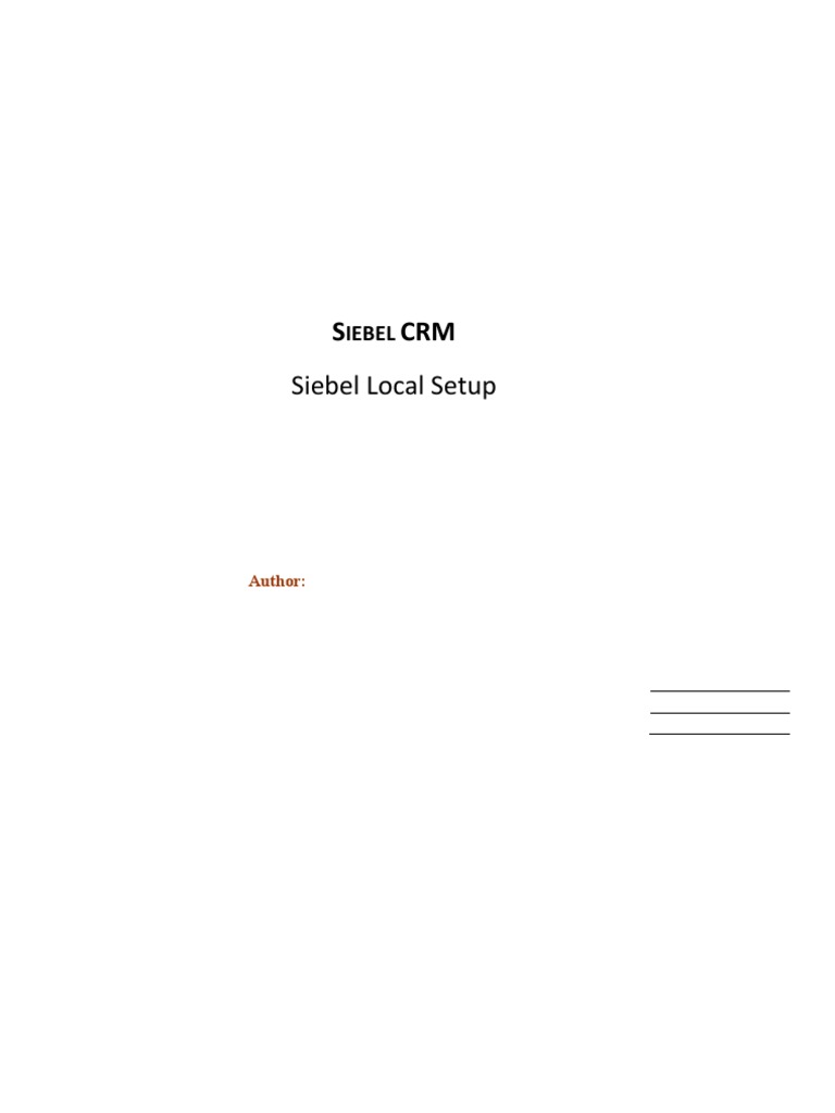 Siebel Setup Local Database Pdf Databases Server Computing