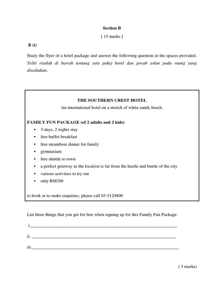 Section B Paper 2 Pdf Leisure