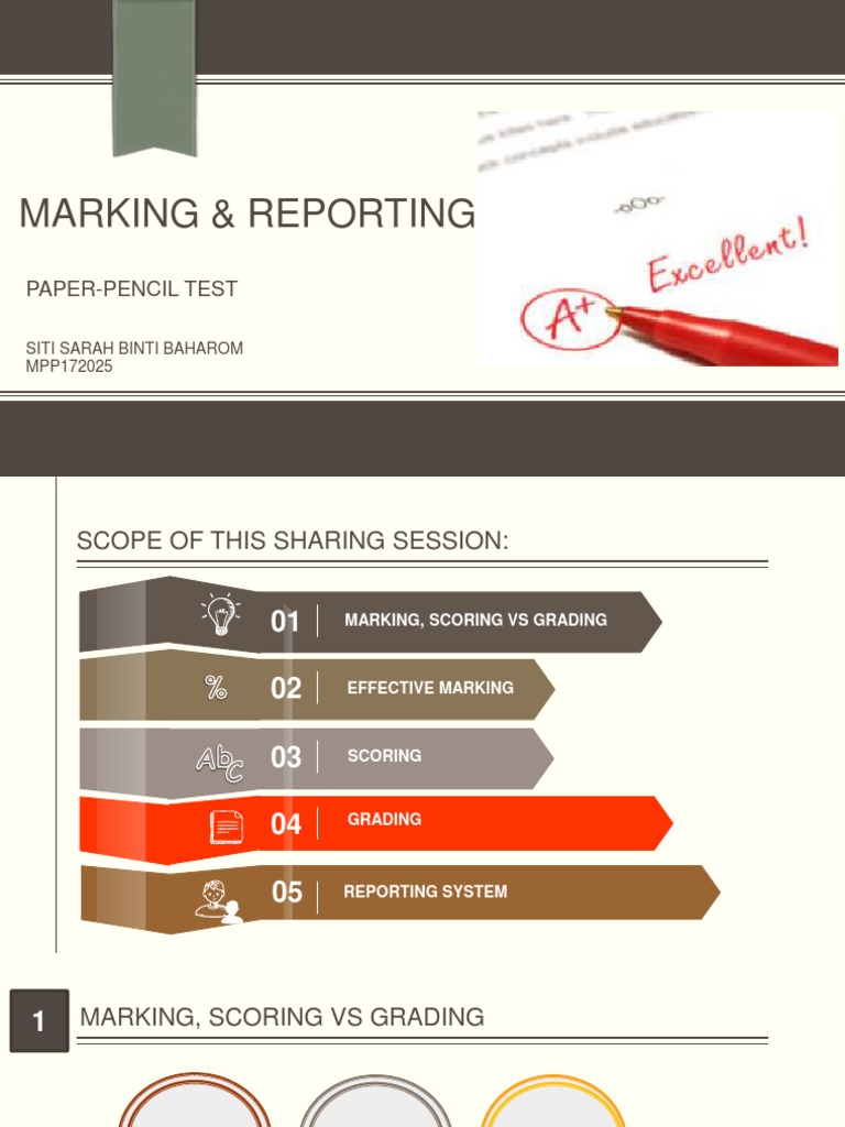 Marking & Reporting | PDF | Rubric (Academic) | Applied Psychology