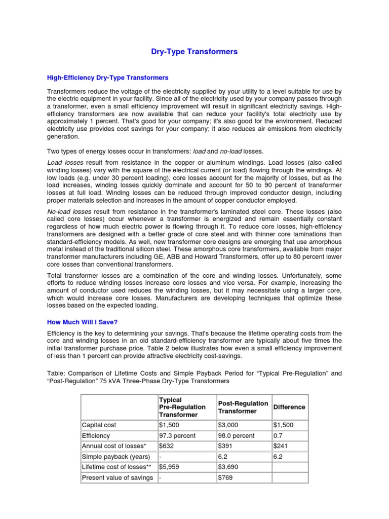 Dry Type+Transformers | PDF | Inductor | Transformer