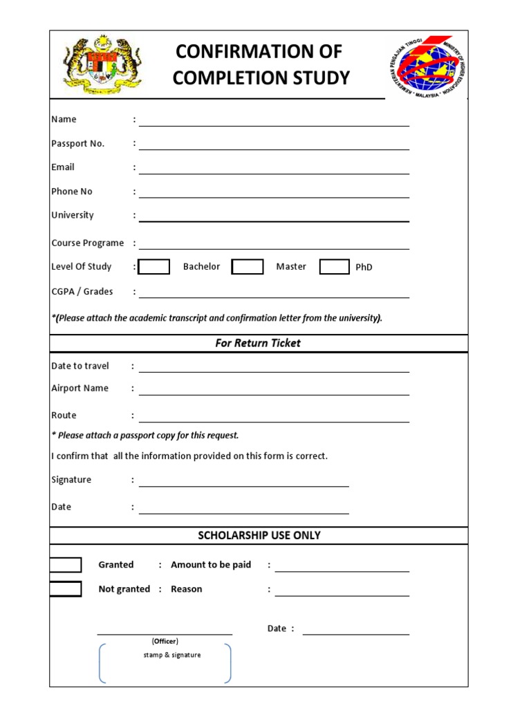 Confirmation of Study Completion | PDF