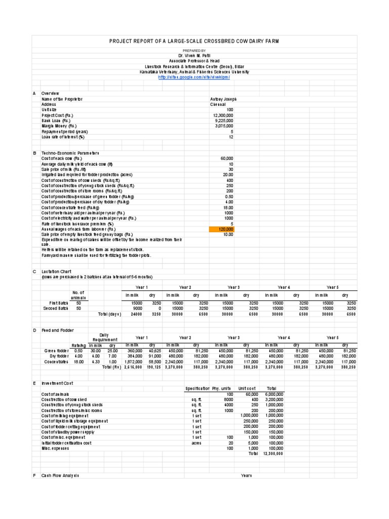 Large-Scale Crossbred Dairy Farm Report | PDF | Cattle | Dairy