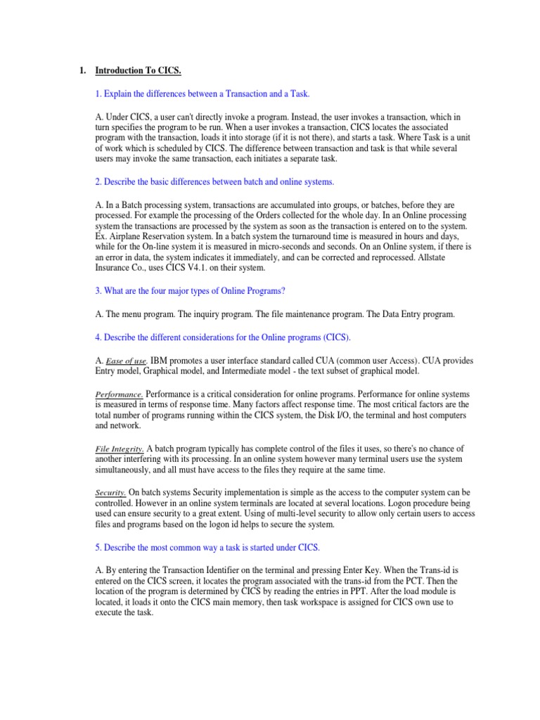 Cics Tough Interview Questions | PDF | Computer Program | Programming