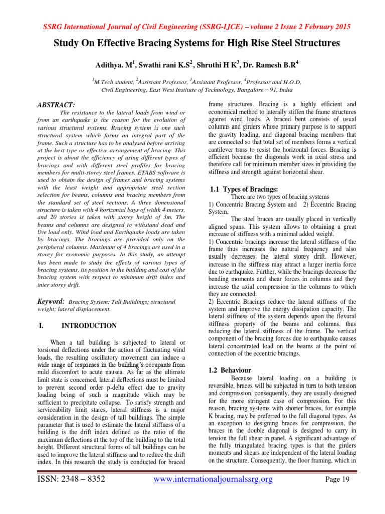 Study On Effective Bracing Systems For High Rise Steel Structures | PDF | Beam (Structure ...