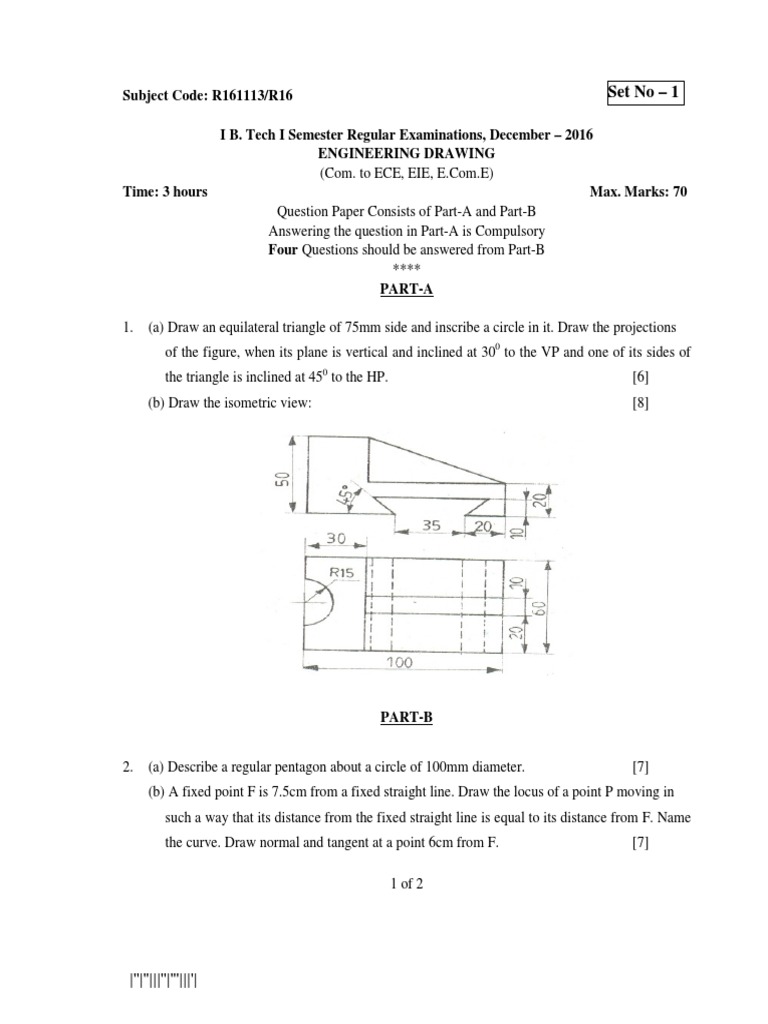 Jntuk 1-1 r16 Q.P Dec 2016 - Engineering Drawing (Ece Eie) | PDF ...
