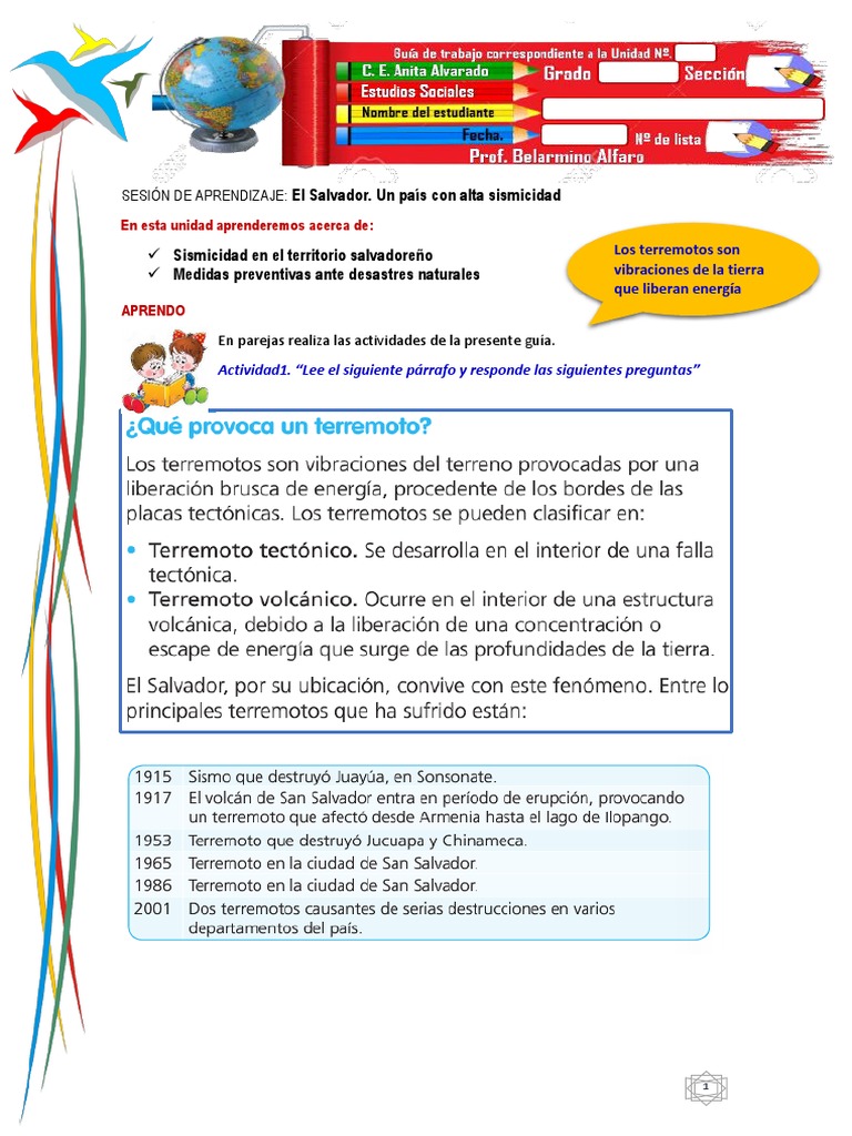 Guias Apas Ceaa Terremoto | PDF | Ciencia y matemáticas | Historia
