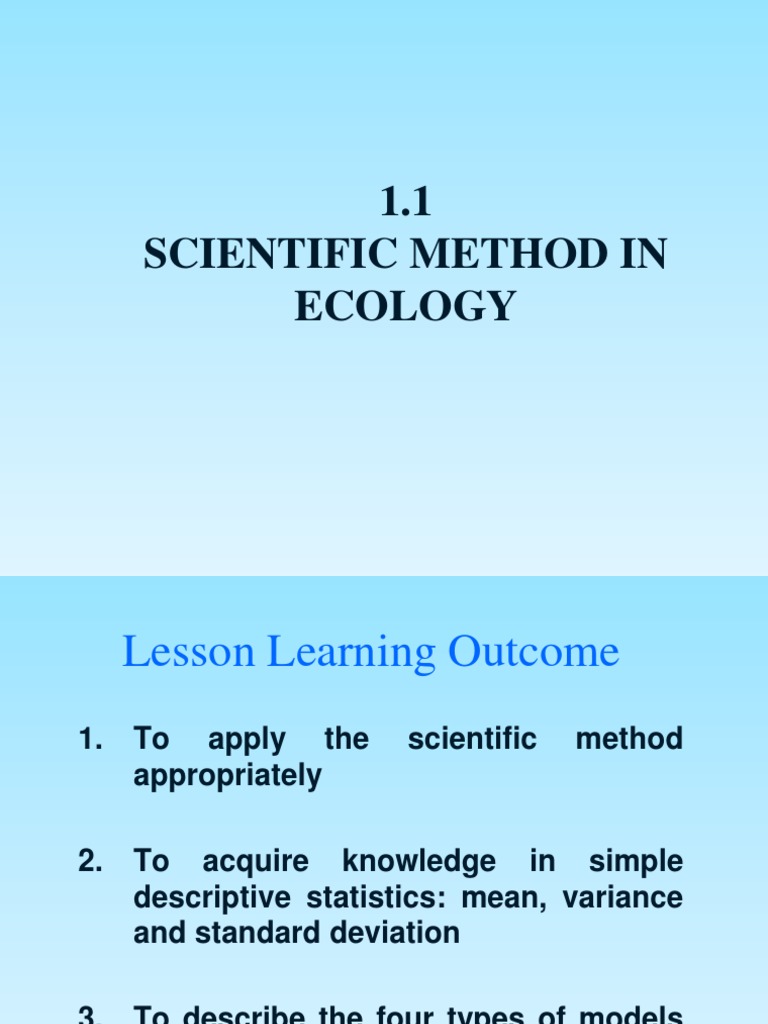 Scientific Method in Ecology Overview | PDF | Statistics | Standard ...