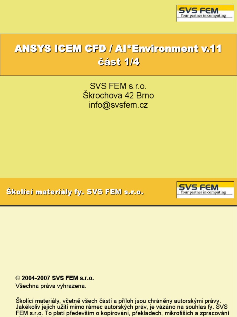 ANSYS ICEM CFD / AI Environment v.11 Část 1/4 | PDF | Computer Aided ...