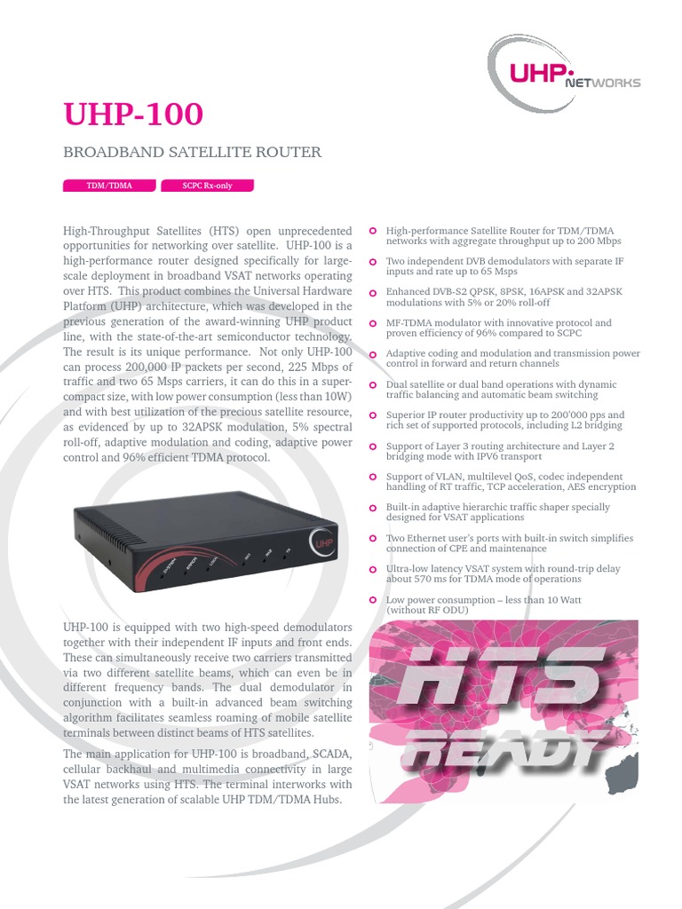 Broadband Satellite Router: Tdm/Tdma SCPC Rx-Only | PDF | Computer ...