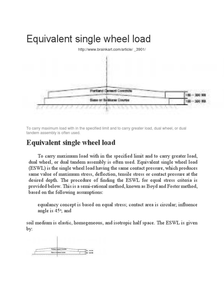 Equivalent Single Wheel Load | PDF | Deformation (Engineering) | Road ...