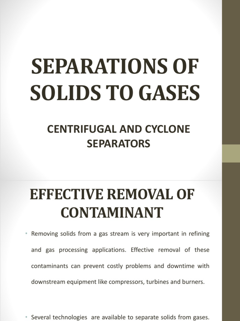 Separations of Solids To Gases Ippi | PDF | Transmission (Mechanics ...