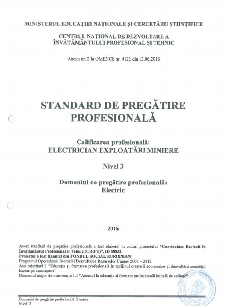 SPP Niv3 Electrician Exploatari Miniere | PDF