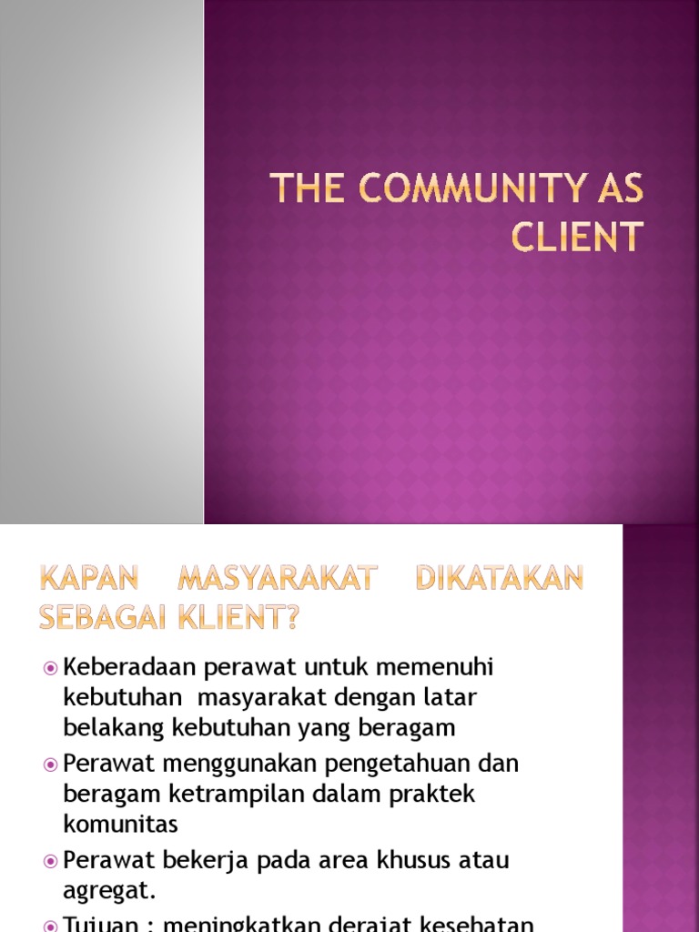 Peran Perawat dalam Kesehatan Komunitas | PDF | Nursing | Preventive ...