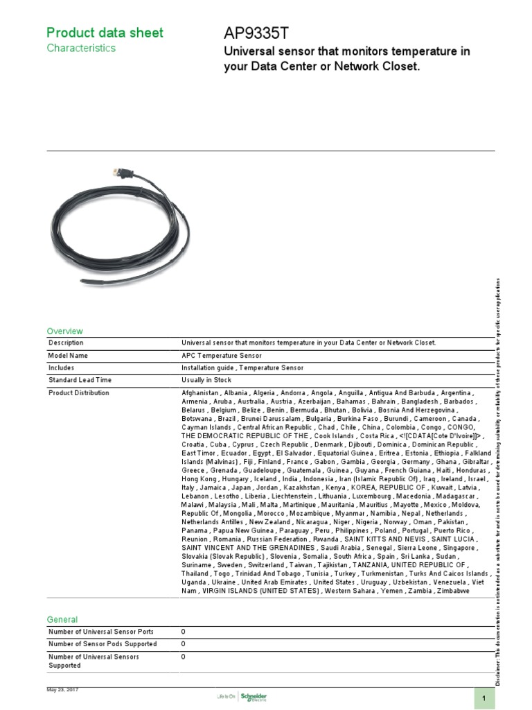 Sensor de Temperatura APC AP9335T | PDF | People | Science