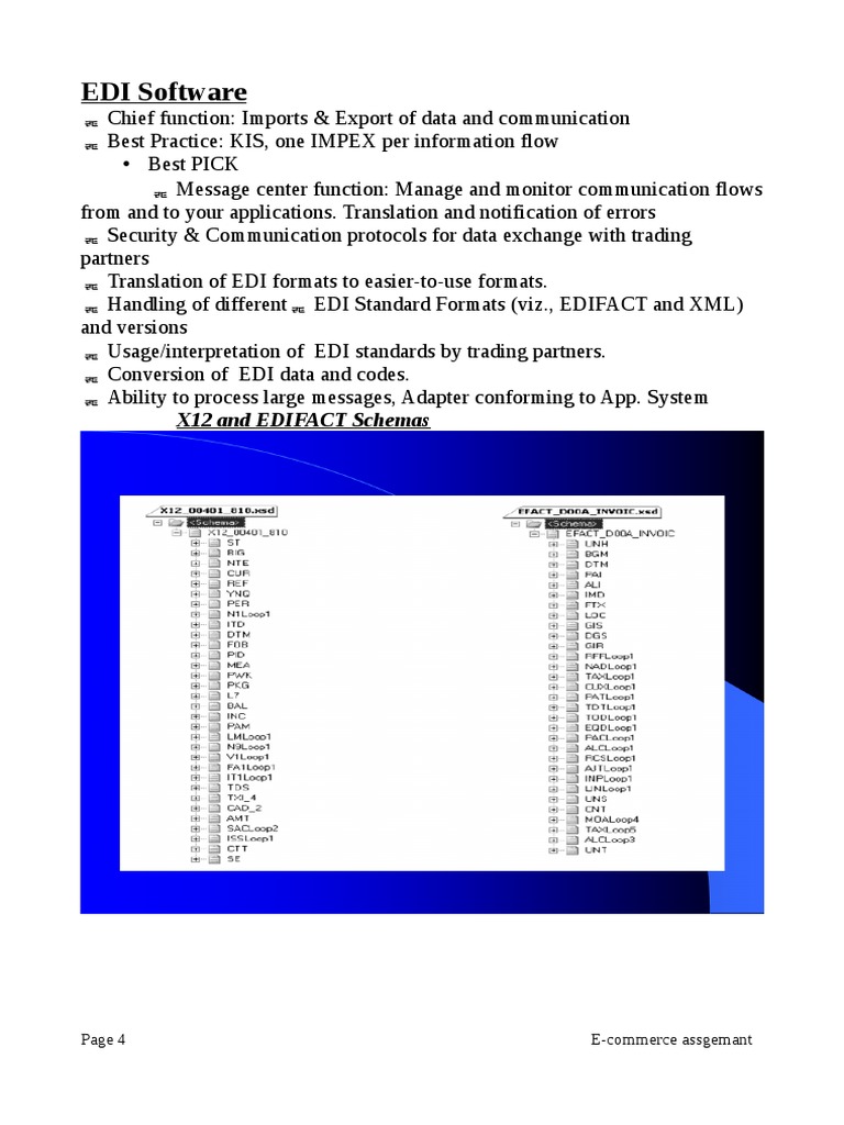 EDI Software: X12 and EDIFACT Schemas | PDF