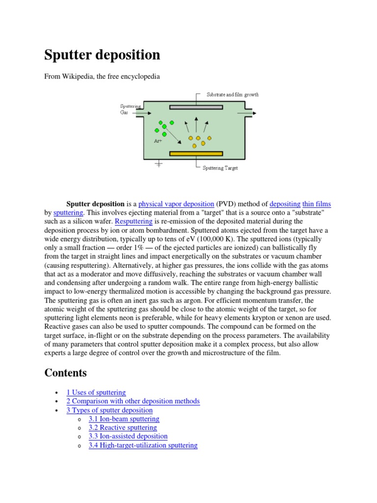 Sputter Deposition DCH | PDF