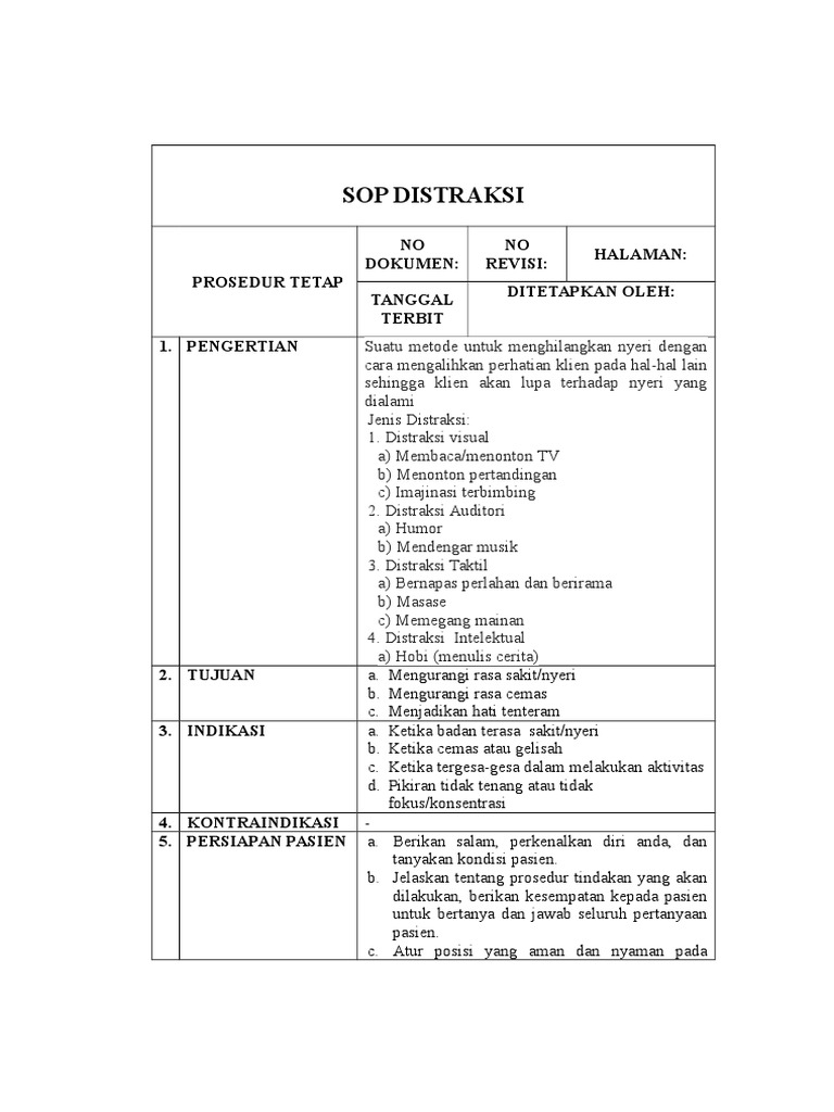 Teknik Distraksi | PDF | Pengembangan Diri