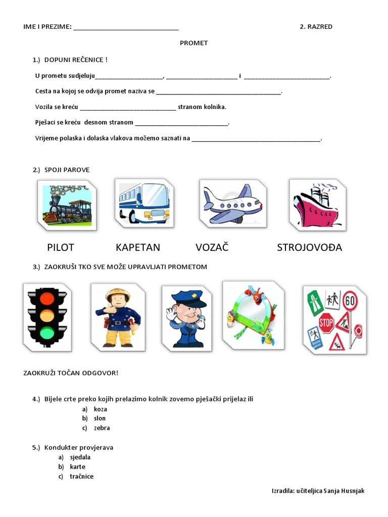 Promet Ispit Za 2 Razred
