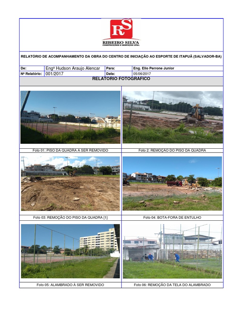 Modelo de Relatório Fotográfico de Obra | PDF