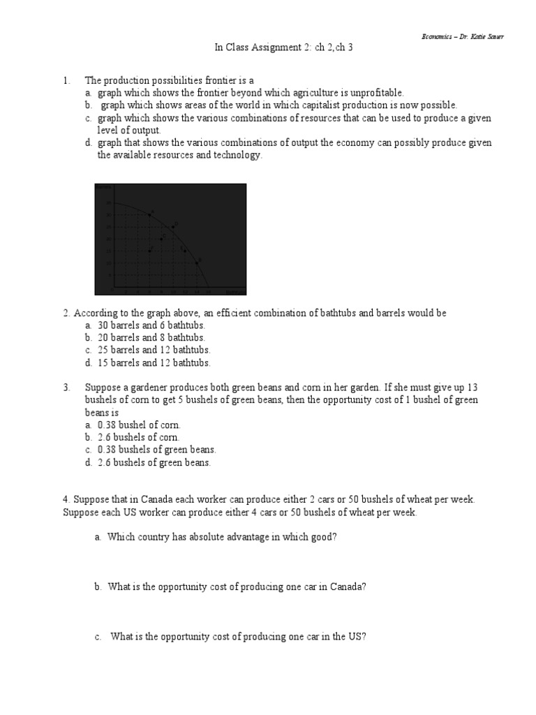 Assignment Production Possibilities Frontier Pdf