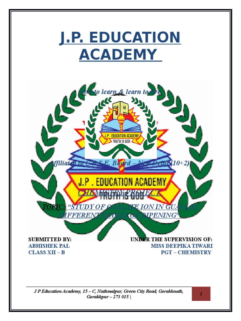 J.P. Education Academy: Live To Learn & Learn To Live | PDF | Science ...