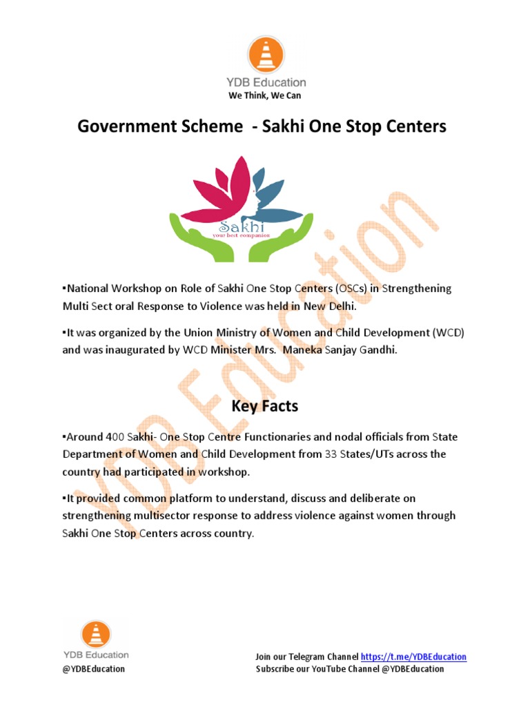 Do U Know About " Sakhi "One Stop Center Scheme ?? | PDF