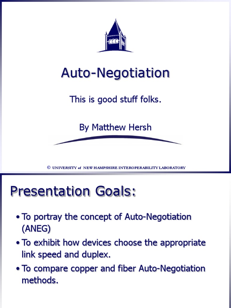 Auto Negotiation Introduction | PDF | Internet Architecture ...