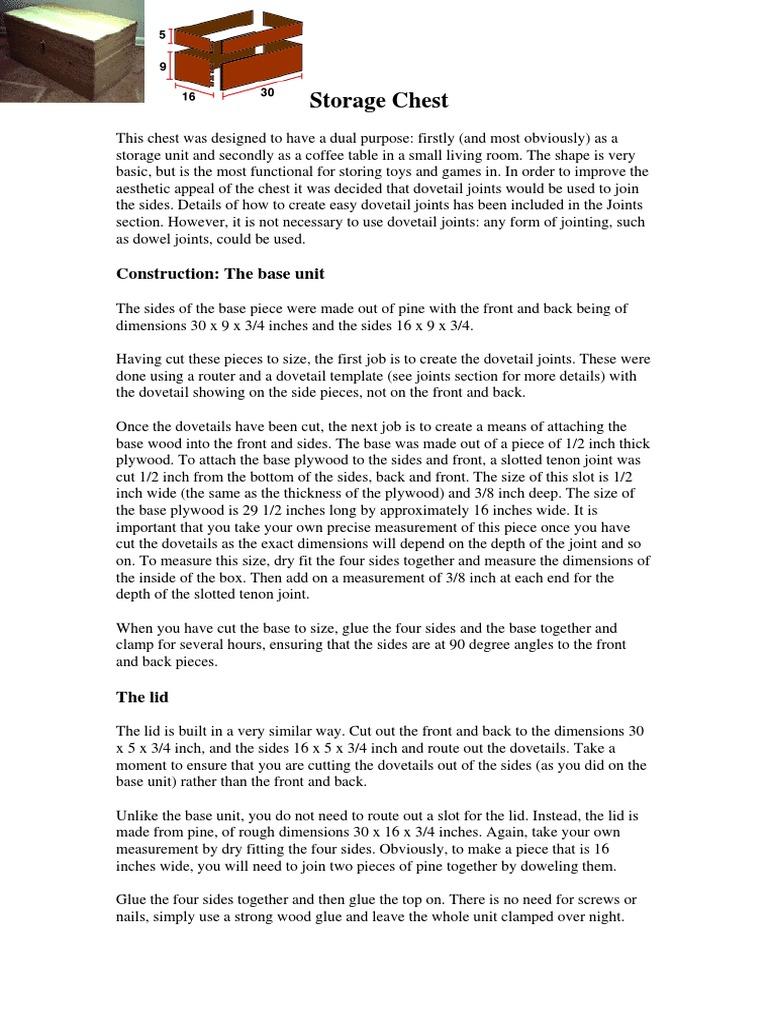 Chest - Storage Chest | PDF