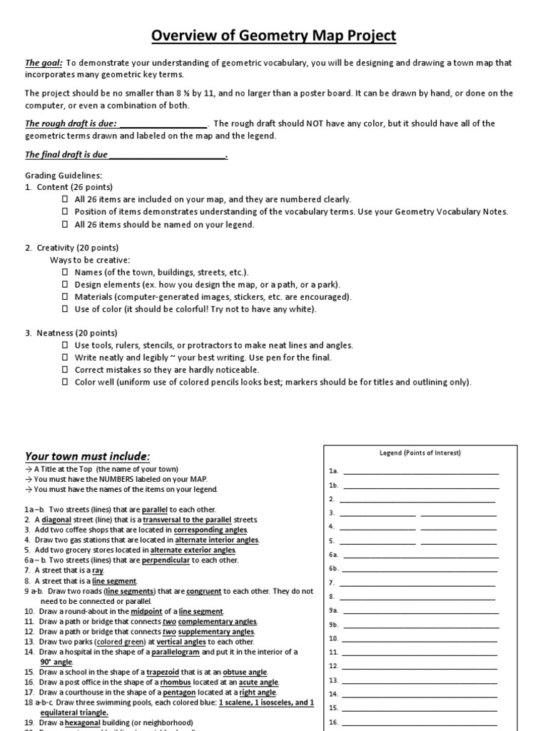 Geometry Map Project | PDF | Euclidean Plane Geometry | Geometric Shapes