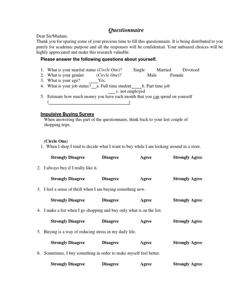 Questionnaire | PDF | Questionnaire | Survey Methodology