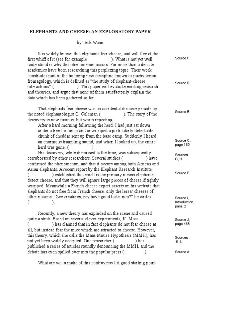 In-Text Citation Exercises | PDF | Elephant