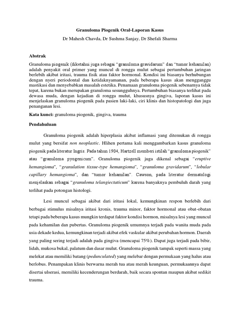 Granuloma Piogenik Oral | PDF