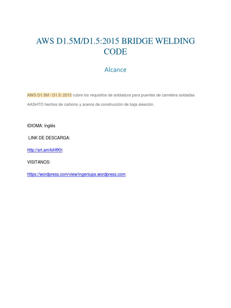 Aws D1.5 2015M | PDF