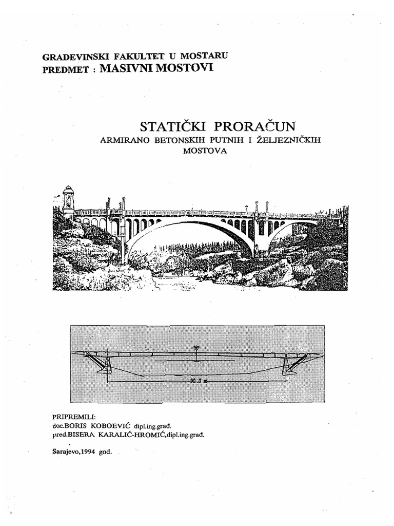Statički Proračun Armirano Betonskih Putnih I Zeljeznickih Mostova PDF ...