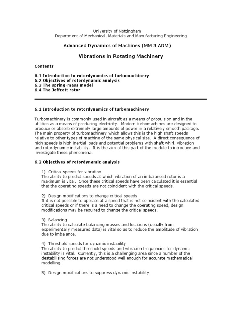 Understanding Critical Components of Rotating Machinery: An ...