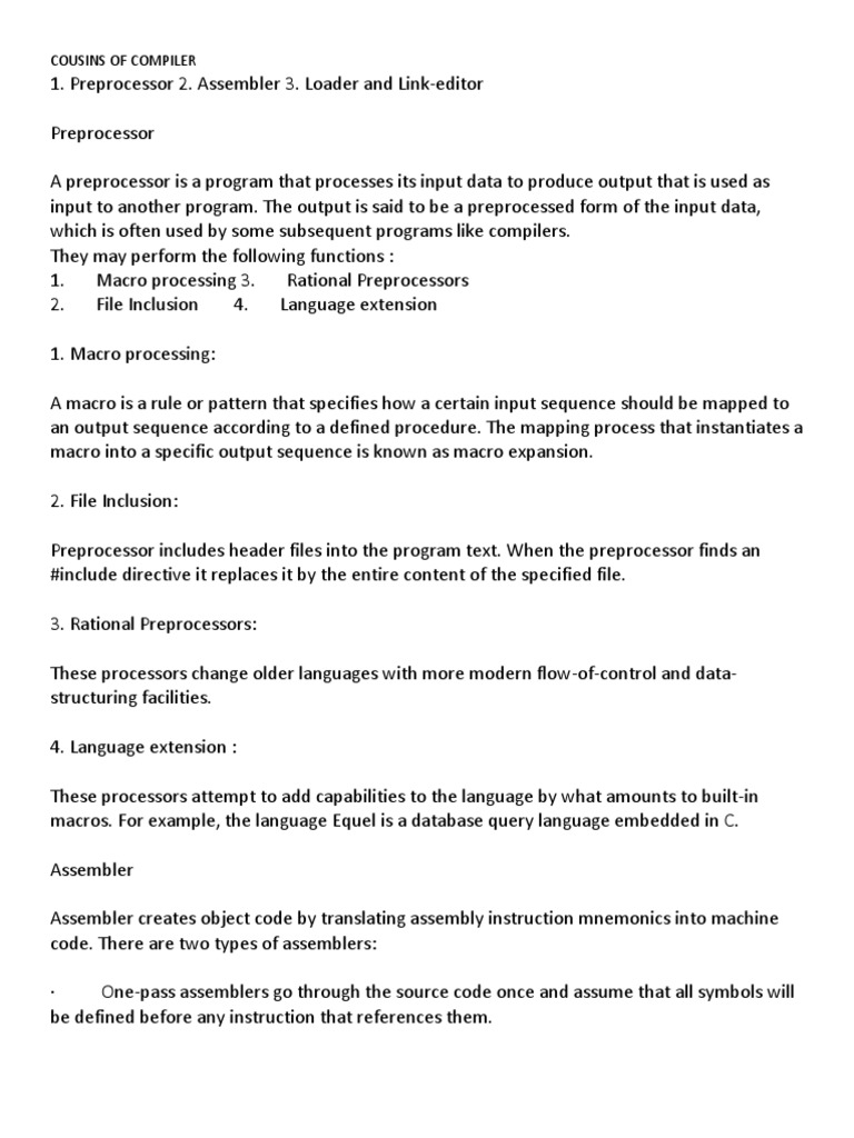 Cousins of Compiler | PDF | Parsing | Assembly Language