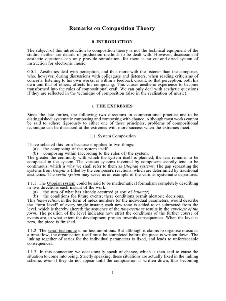 Composition Theory | PDF | Pitch (Music) | Sound