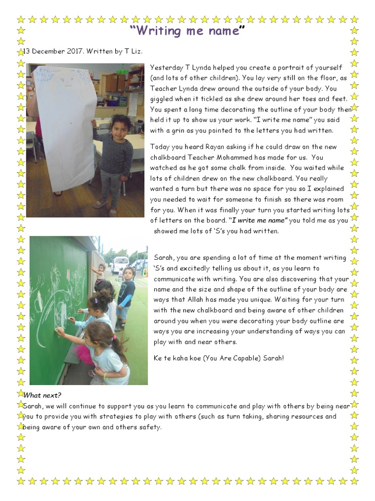 Sarah - Writing Her Name. | PDF