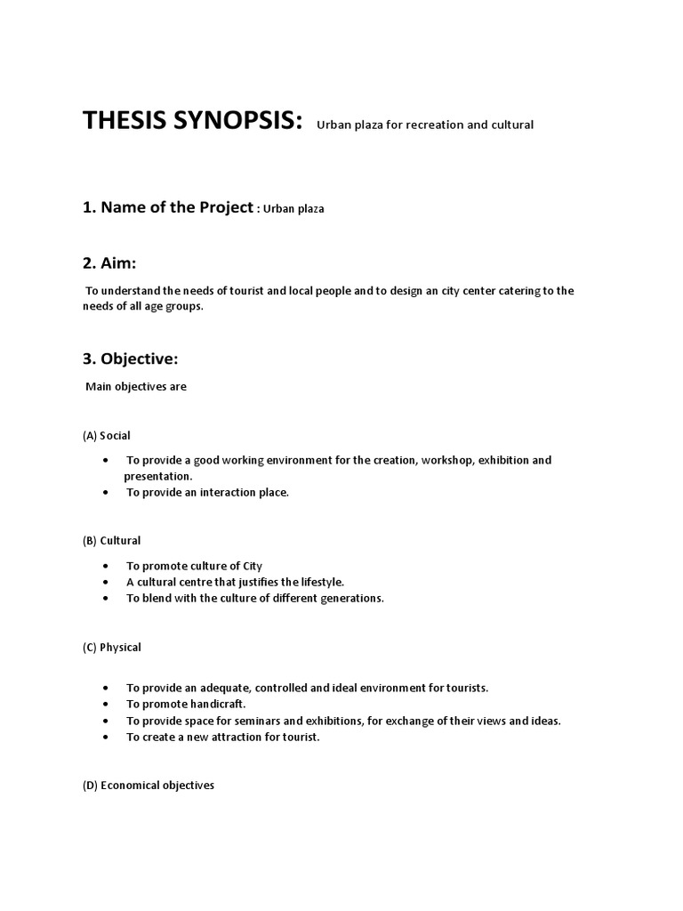 Thesis Synopsis:: 1. Name of The Project | PDF | Shopping Mall | Tourism