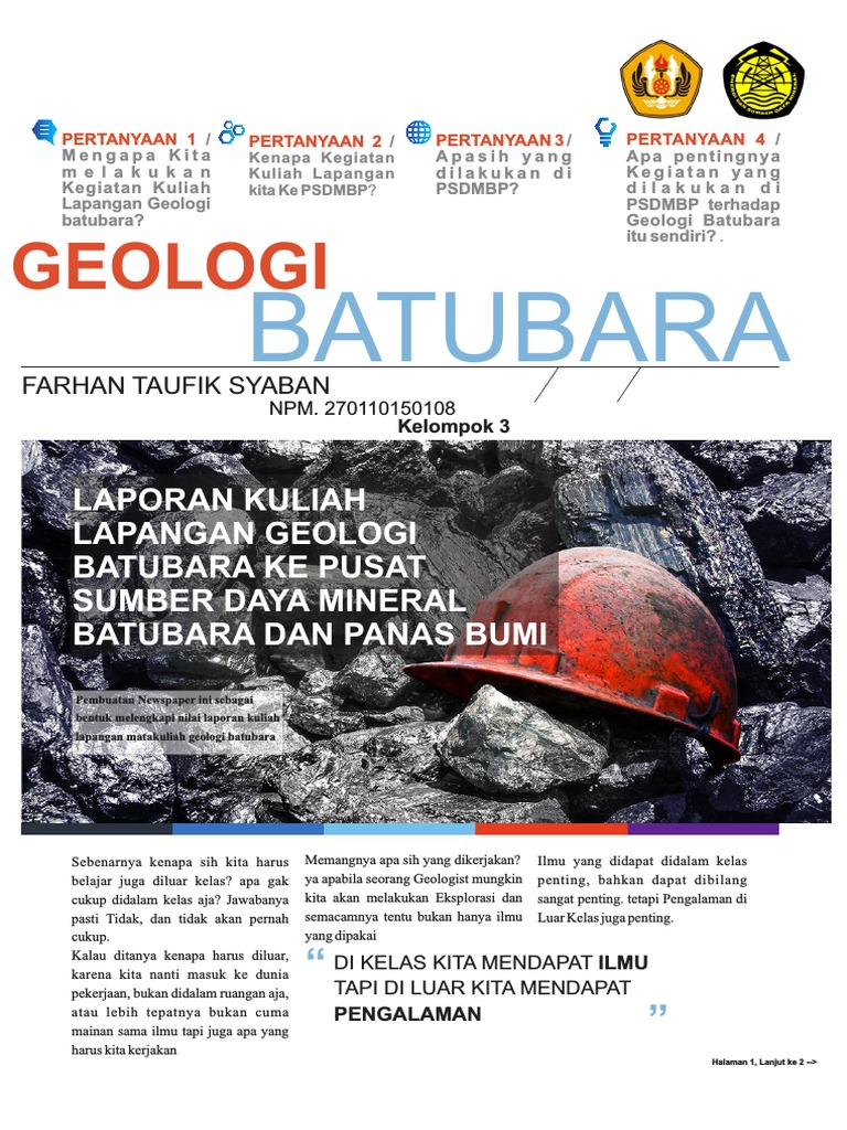 GEOLOGI BATUBARA PSDMBP | PDF