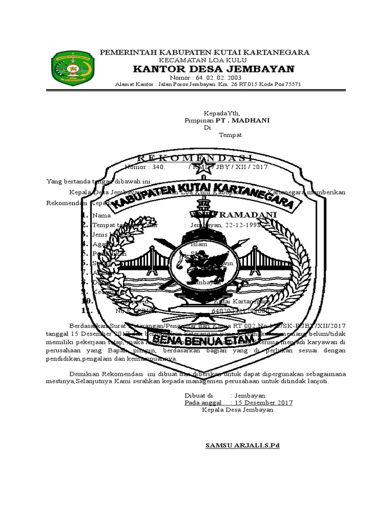 Rekomendasi Kerja Andi Ramadani | PDF