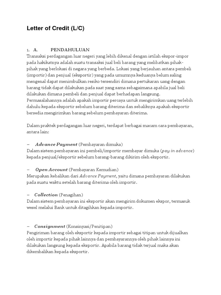 Letter of Credit | PDF