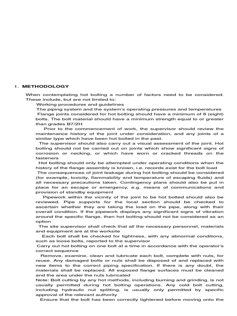 Hot Bolting Procedure PDF | PDF | Nut (Hardware) | Screw