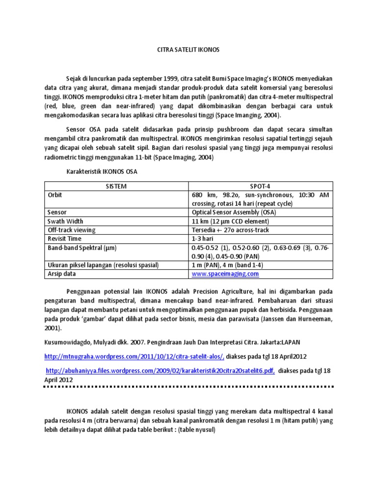 Citra Satelit Ikonos | PDF
